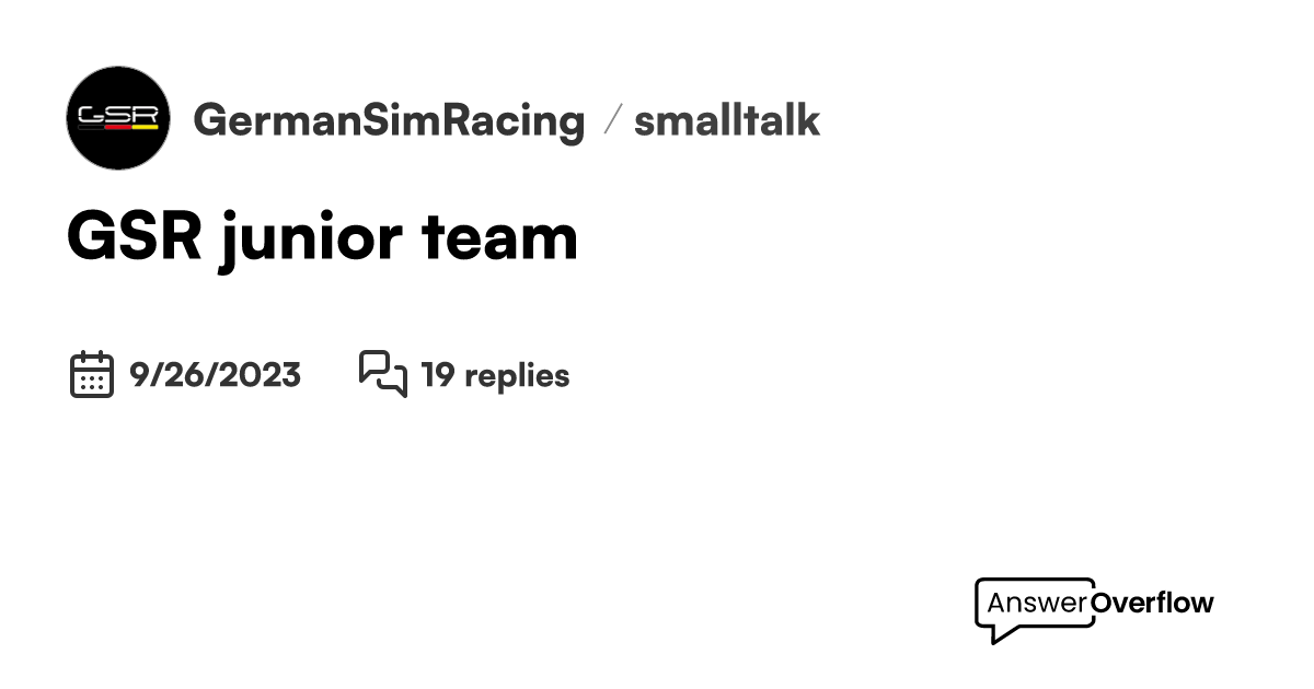 GSR junior team - GermanSimRacing