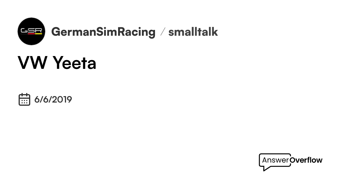 VW Yeeta - GermanSimRacing